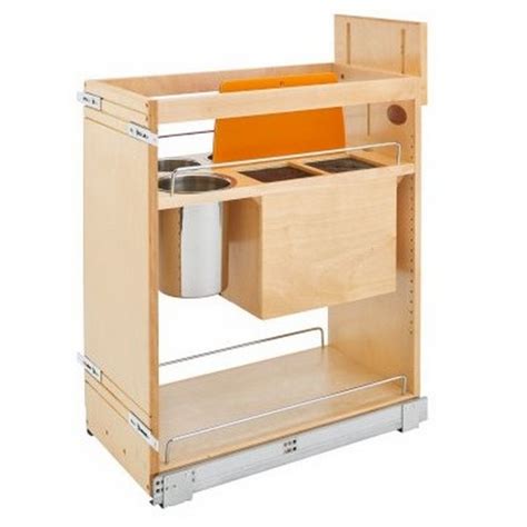 REV A SHELF Base Cabinet Organizer With Knife Block And Soft Close Maple Rev A Shelf KB