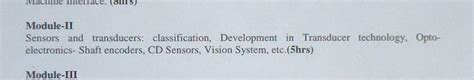 Solved Module II Sensors And Transducers Classification Chegg