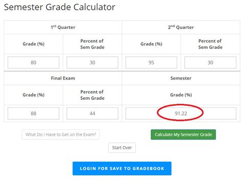 Semester Grade Calculator Easy Use Semester Exam Grade Calculator