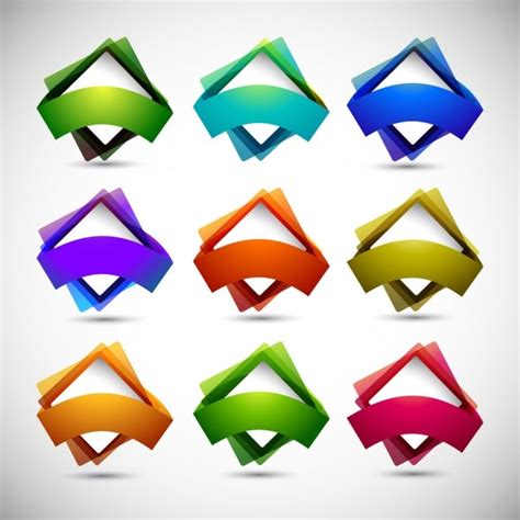 Colorful Squares Set Free Vector