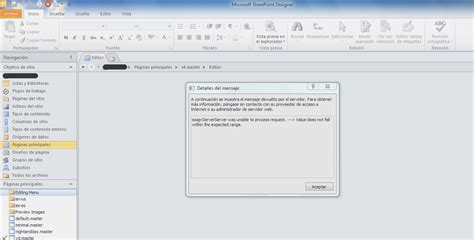 Error Al Conectarse Desde Sharepoint Designer Soapserverserver Was Unable To Process Request