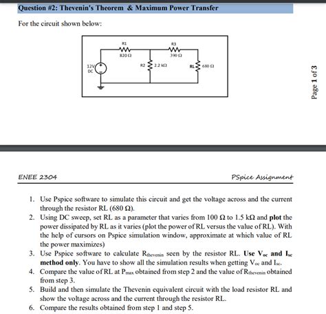 Solved For The Circuit Shown Below Enee 2304 Pspice