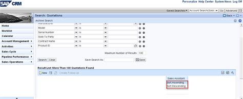 2573974 Sap Crm Webui Issues Related To Filtering And Sorting Sap