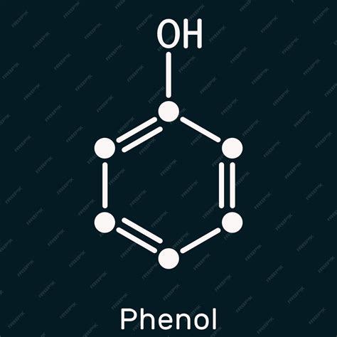 Premium Photo Phenol Carbolic Acid Molecule Skeletal Chemical Formula On The Dark Blue Background
