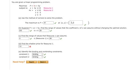 Solved You Are Given A Linear Programming Problem Maximize