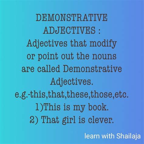 Demonstrative Adjectives Is A Type Of Adjectives Meaning And Examples Of Demonstrative