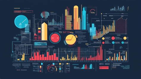 A Futuristic Digital Interface With Graphs Charts And Data