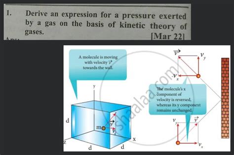 Derive An Expression For A Pressure Exerted By A Gas On The Basis Of Kine