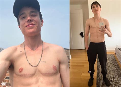 남성으로 성전환 엘리엇 페이지 상의탈의 후 일광욕 기쁘다 머니투데이