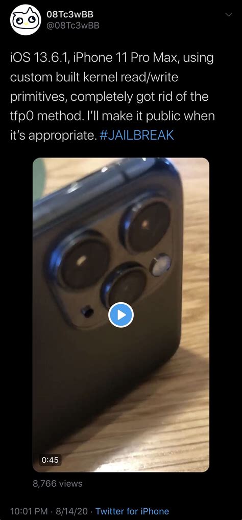 Newly Teased Exploit For Ios 13 6 1 Uses Different Method Than Traditional Tfp0