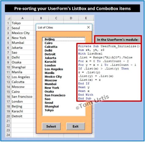 Tom Urtis On Linkedin Pre Sorting Your Userforms Listbox And Combobox