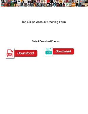 Fillable Online Iob Online Account Opening Form Forced Iob Online Account Opening Form Neuzeit