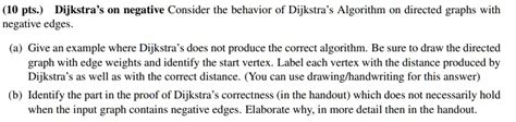 solved 10 pts dijkstra s on negative consider the behavior of dijkstra s algorithm on