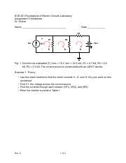 ECE 201 LAB 5 Rev 9 Worksheet 1 Pdf ECE 201 Foundations Of Electric Circuits Laboratory