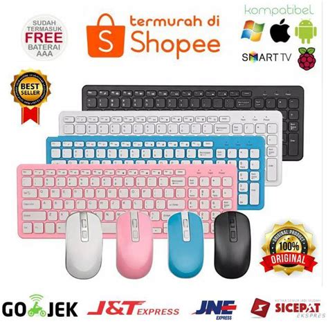 Jual PAKET KEYBOARD WIRELESS MOUSE WIRELESS COMBO SET GKM520 FREE BATERAI Shopee Indonesia