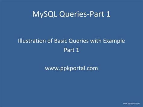 Mysql Tutorial Commandspart1 Ppt
