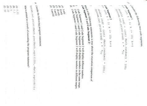 Solved Consider The Following Two Code Segments 1 K