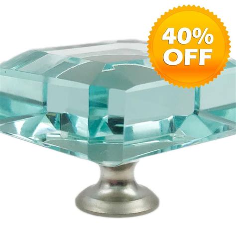 Teal Glass Knobs Etsy