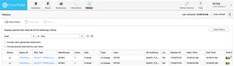 Using The History Page To Monitor Queries Snowflake Documentation