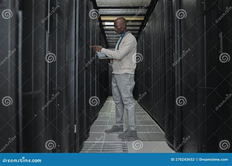 Laptop Maintenance And Server Room With It Black Man For Research