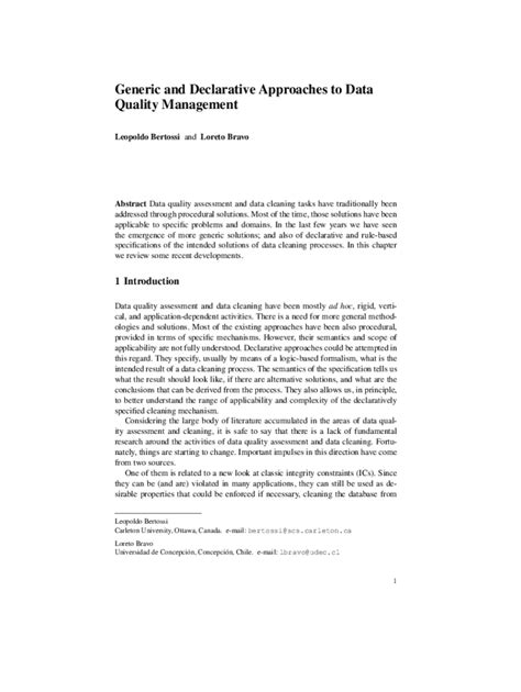 fillable online people scs carleton data cleaning and query answering