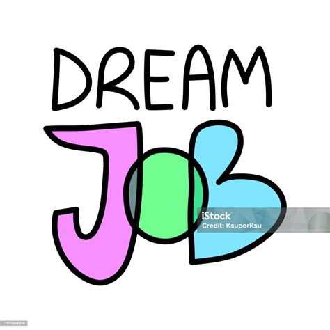 흰색 배경에 고립 된 꿈의 직업 편지 스케치 작업 검색 견적 낙서 글꼴 인쇄 경력 개발 배너 꿈에 그리던 직업에 대한 스톡 벡터 아트 및 기타 이미지 Istock