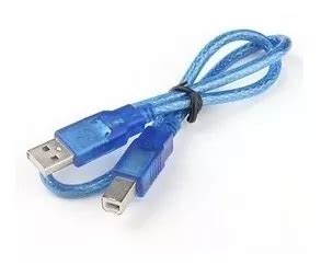 Cabo Usb Padrão A b Cm Azul Para Arduino Uno Mega