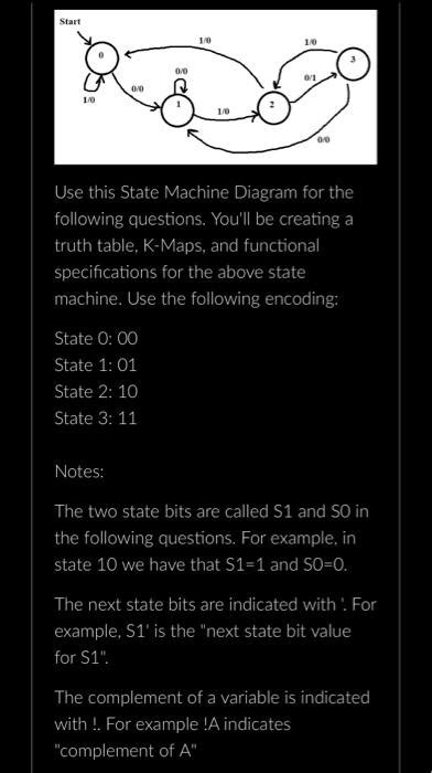 Solved Use This State Machine Diagram For The Following