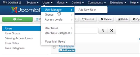 Adding Users In The User Manager For Joomla Web Hosting Hub