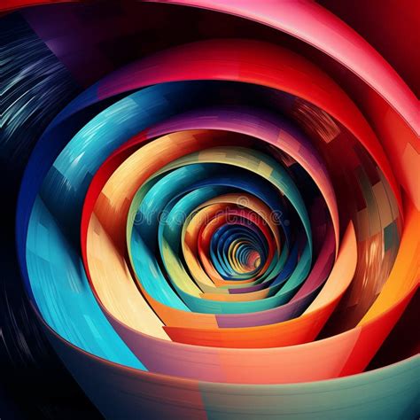 Spiral Vortex Swirls Colourful Digital Art Illustration Stock Illustration Illustration Of