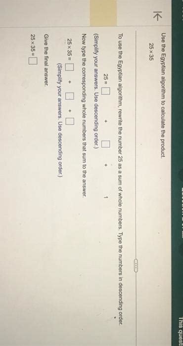 Solved Use The Egyptian Algorithm To Calculate The Product