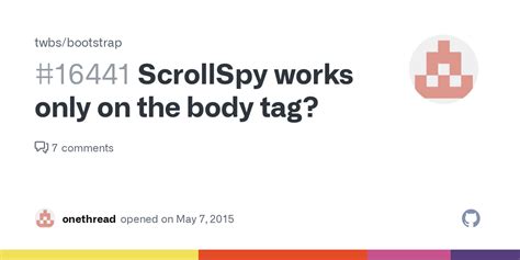 Scrollspy Works Only On The Body Tag · Issue 16441 · Twbsbootstrap