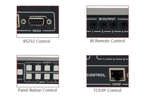 Hdmi Vga Av 4x4 Mixed Inputs Video Processing Matrix Switcher With Ir Rs 232 Tcp Tp Buttons