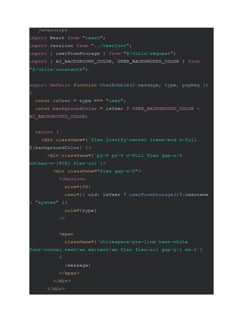 Message We Pass The Message Text And The Type Of The Chat Bubble User Or Ai As Props To The