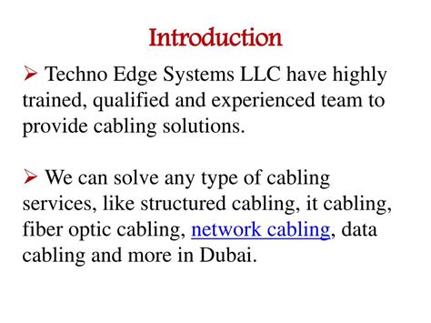 Ppt Structured Cabling Dubai Network Cabling Company In Dubai Powerpoint Presentation Id