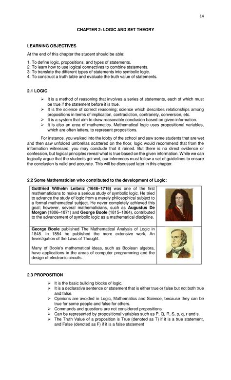 Chapter 2 Math Logic Chapter 2 Logic And Set Theory Learning