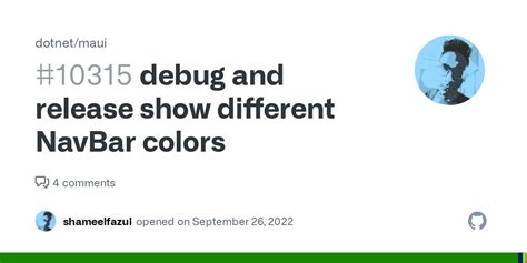 Debug And Release Show Different Navbar Colors · Issue 10315 · Dotnetmaui · Github