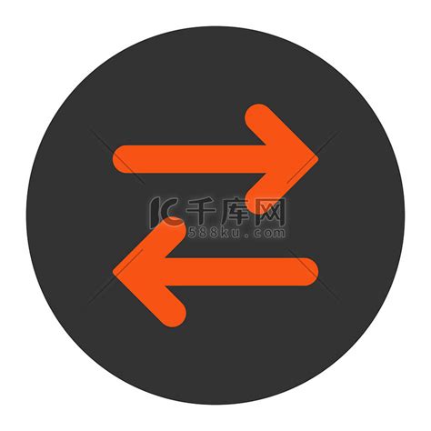 翻转水平平面橙色和灰色圆形按钮高清摄影大图 千库网