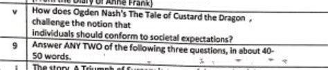 Anne Frank V How Does Ogden Nashs The Tale Of Custard The Dragon Chall
