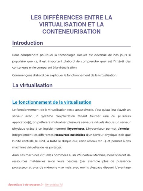 02 Differences Virtualisation Et Conteneurisation Pdf