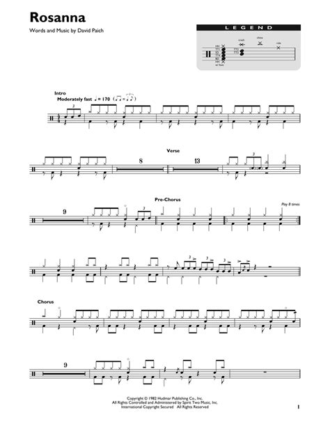 Rosanna Toto Drum Sheet Music Sheetmusicdirect Dt426914