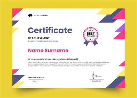 Premium Psd Modern Geometry And Simple Certificate Design Template