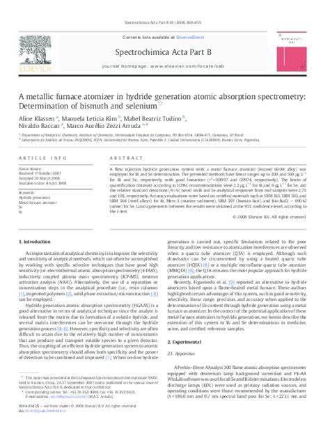 Pdf A Metallic Furnace Atomizer In Hydride Generation Atomic Absorption Spectrometry