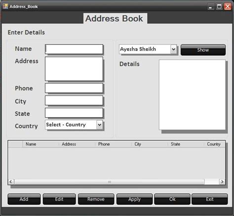 Address Book Sourcecodester