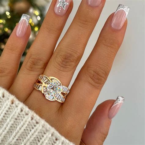 Vintage 21ctw Marquise Baguette Trillion Cut White Sapphire Cocktail
