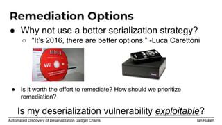 Automated Discovery Of Deserialization Gadget Chains PPT