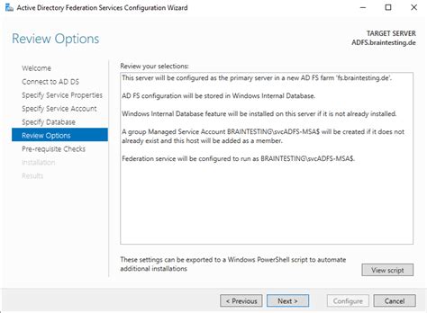 Set Up Active Directory Federation Services Ad Fs 50 Internal Adfs