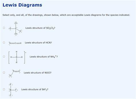 Solved Lewis Diagrams Select Only And All Of The Chegg Com