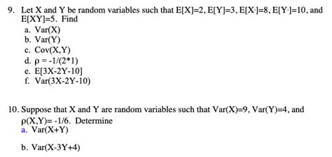 Solved Let X And Y Be Random Variables Such That Chegg