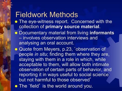 Fieldwork Methods And Ideas 2013 Pdf